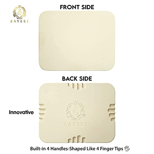 Pizza Stone 12" x 15" Rectangular Baking & Grilling Stone, Perfect for Oven, BBQ and Grill. Innovative Built - in 4 Handles Design - stone baking sheet, Baking Tray, Grilling Stone, Heavy Duty