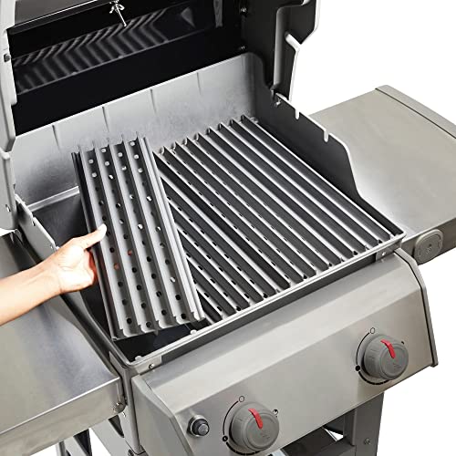 GrillGrate - 12" Panel Set - 2 Interlocking GrillGrates + Grilling Tool (13"L x 10.5"W) - Premium Replacement Grill Grate