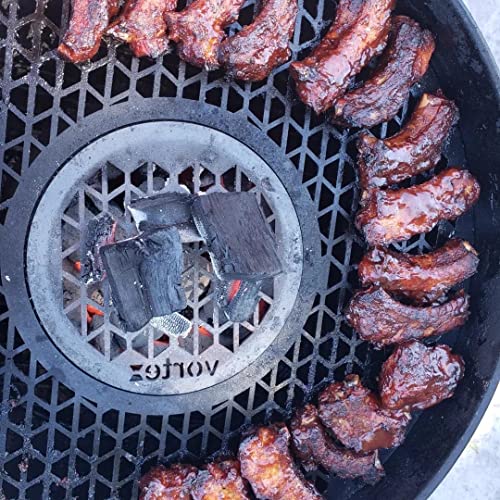 VORTEX (IN)DIRECT HEAT® Grill Grate Replacement for 22 Kettle, UDS OR KAMADO Style Charcoal BBQS with Removable Searing Grate - 22 in