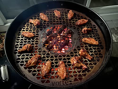 VORTEX (IN)DIRECT HEAT® Grill Grate Replacement for 22 Kettle, UDS OR KAMADO Style Charcoal BBQS with Removable Searing Grate - 22 in