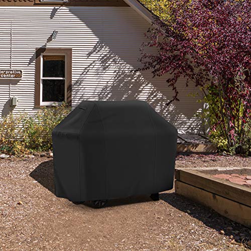 Grill Cover 58 inch, iCOVER Waterproof BBQ Gas Grill Cover, Polyester Easy On/Off, Dustproof Fade Resistant for Weber Char-Broil Nexgrill and More Grills