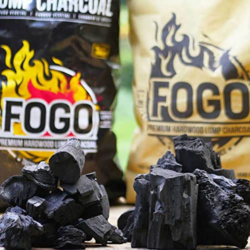 FOGO Premium Oak Restaurant All-Natural Hardwood Lump Charcoal for Grilling and Smoking with 2 Different Sizes, 17.6 Pounds (2 Pack)