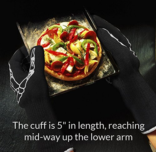 Heat Guardian Heat Resistant Gloves – Protective Gloves Withstand Heat Up To 932℉ – Use As Oven Mitts, Pot Holders, Heat Resistant Gloves for Grilling – Features 5” Cuff for Forearm Protection
