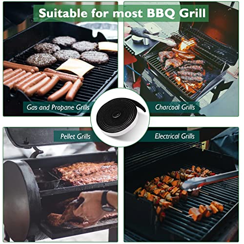 Lineba Smoker Gasket, 15 FT Long BBQ Smoker Self Stick Seal Tape, 1/2β x 1/8β High Temp Seal Grill Gasket for Smokers and BBQ Lid