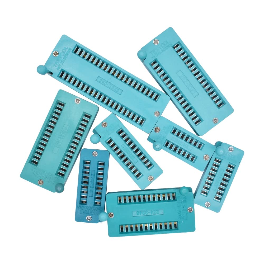 VITechone1pcs/lot 14/16/ 18/20/ 24/28 /32/40 P Pin 2.54 MM Green DIP Universal ZIF IC Socket Test Solder Type IC Lock seat ZIF Socket