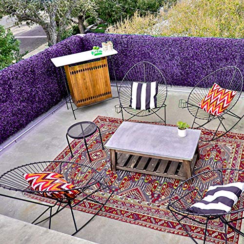 Windscreen4less Artificial Plant Leaves Faux Ivy Leaf Decorative Wall Fence Screen 20'' x 20" Purple Peanut Leaves 5 Pcs