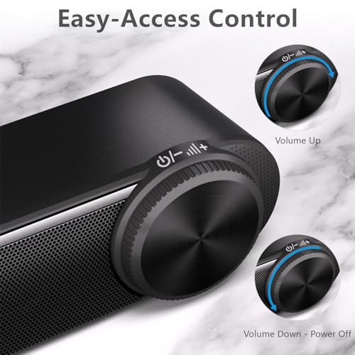 Jeecoo A30 Wired Computer Speakers PC Soundbar for Monitor - Clear Sound, USB-Powered w/3.5mm AUX, Big Volume Control - Laptop Tablet Compatible