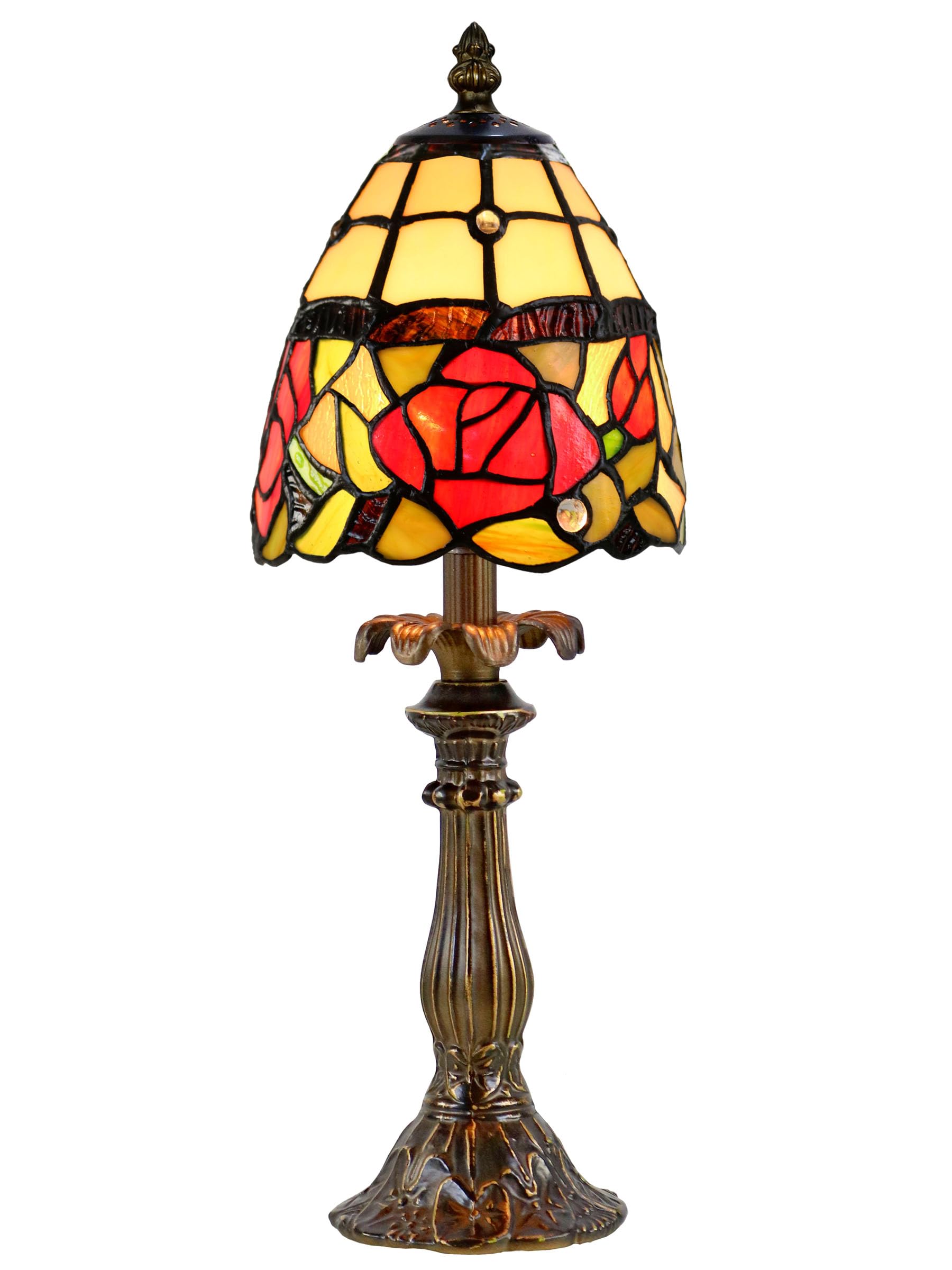 Dale Tiffany TA70711 Enid Table Lamp, Antique Brass and Art Glass Shade, 16.00x5.75x5.75