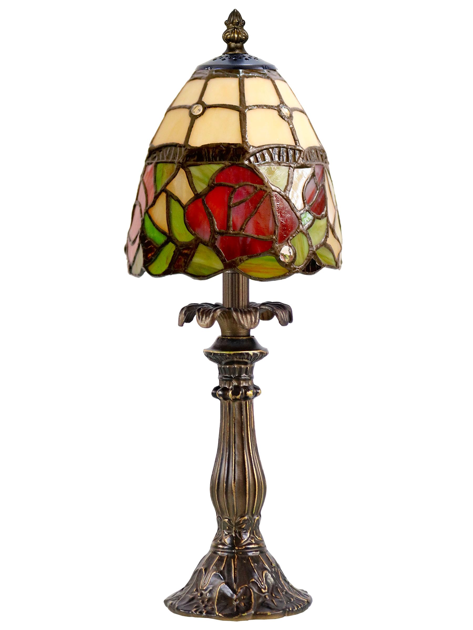 Dale Tiffany TA70711 Enid Table Lamp, Antique Brass and Art Glass Shade, 16.00x5.75x5.75