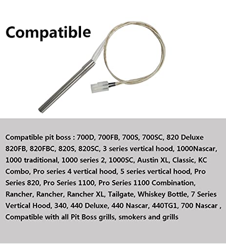 2 Pack Replacement for Pit Boss Hot Rod Ignitor Kit, Hot Igniter Kits Compatible with Pitboss& Camp Chef Pellet Grill, Comes with 2pc Fuses