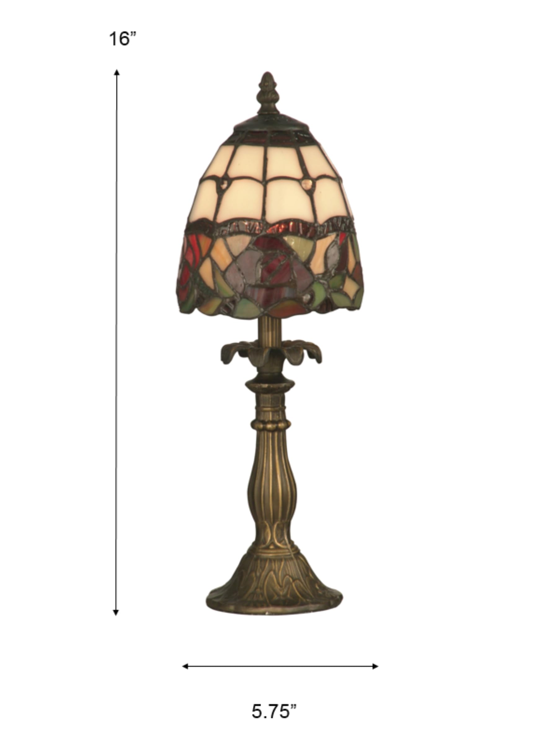 Dale Tiffany TA70711 Enid Table Lamp, Antique Brass and Art Glass Shade, 16.00x5.75x5.75