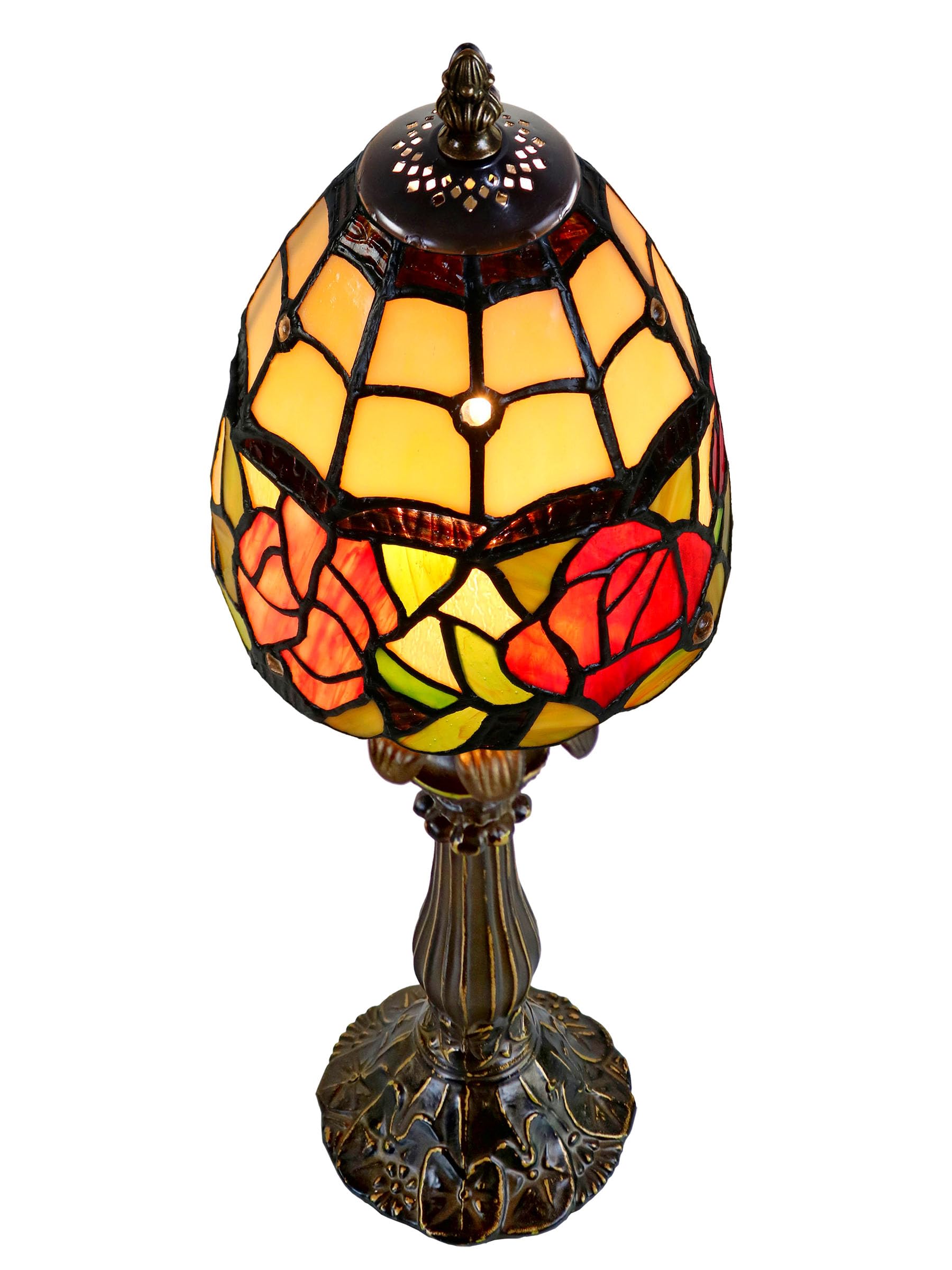 Dale Tiffany TA70711 Enid Table Lamp, Antique Brass and Art Glass Shade, 16.00x5.75x5.75