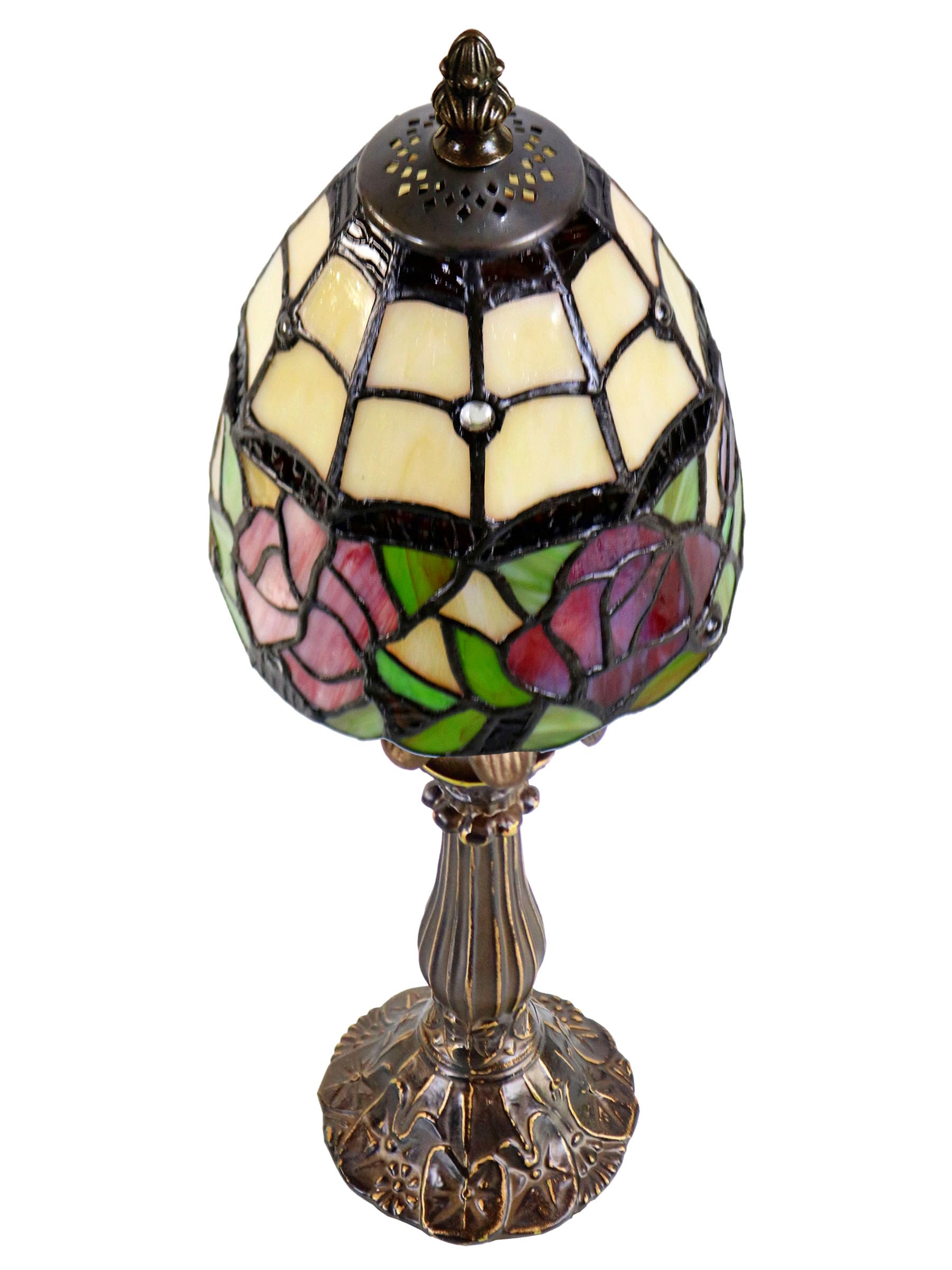Dale Tiffany TA70711 Enid Table Lamp, Antique Brass and Art Glass Shade, 16.00x5.75x5.75