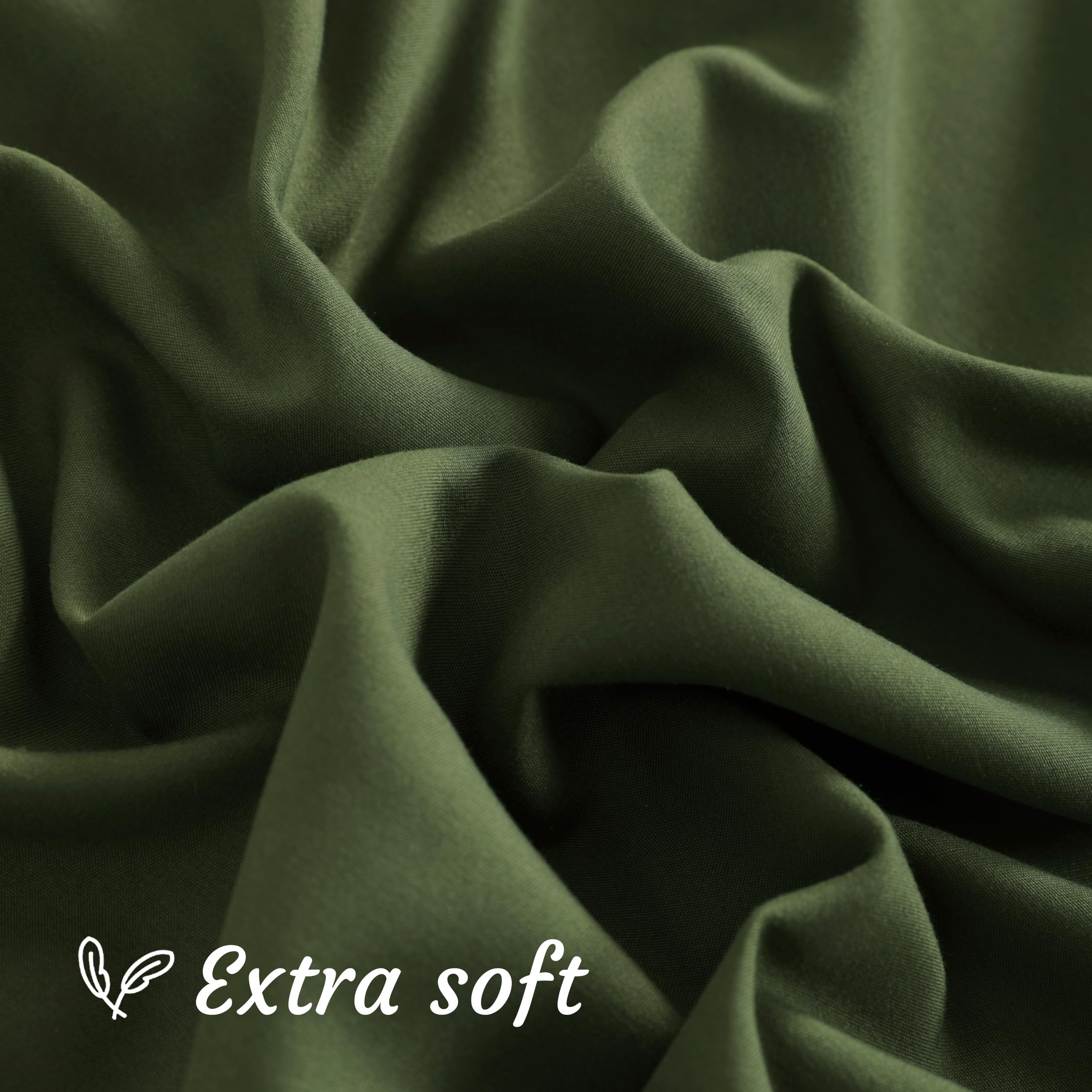 NTBAY King Pillow Cases Set of 2, 2 Pack Brushed Microfiber 20x36 Pillow Cases, Soft, Wrinkle, Fade, Stain Resistant Olive Green Pillow Cases with Envelope Closure, 20x36 Inches, Olive Green