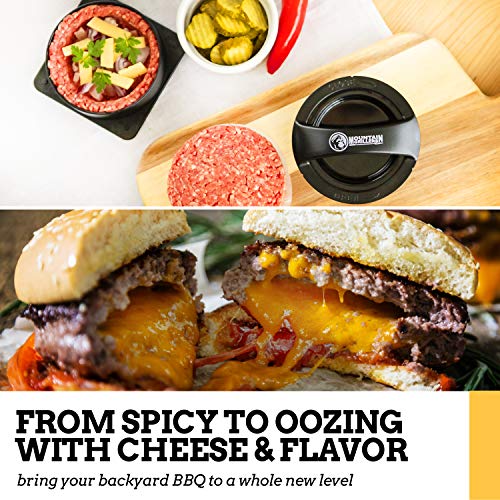 MOUNTAIN GRILLERS Burger Press Patty Burger Maker - Non Stick Hamburger press Mold Kit for Easily Making Delicious Stuffed Burgers, Regular Beef Burger and Perfect Shaped Patties - Bonus 40 Wax Papers