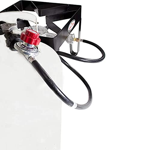 Hooshing 5FT High Pressure Propane 0-20PSI Adjustable Regulator with QCC1 Type Hose Fits for Newer Propane Tanks BBQ Grill Burner Turkey Fryer Fire Pit