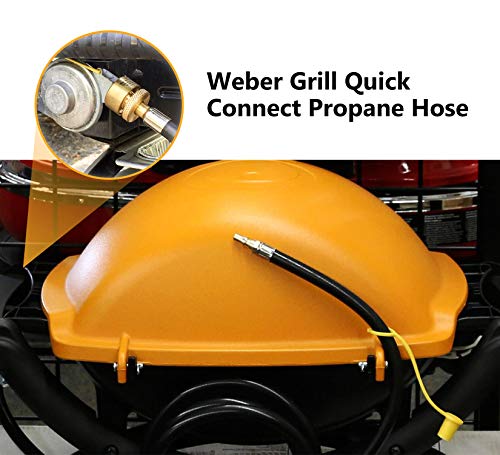 GasSaf 6FT Quick Connect Propane Hose for RV to Grill, 1/4" Quick Disconnect Lp Gas Line Connects 1 lb Portable Appliance to RV