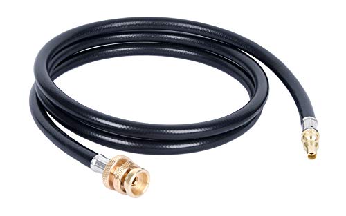 GasSaf 6FT Quick Connect Propane Hose for RV to Grill, 1/4" Quick Disconnect Lp Gas Line Connects 1 lb Portable Appliance to RV