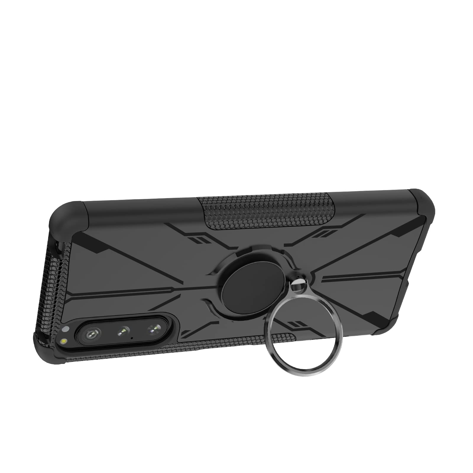 Compatible with Sony Xperia 10 III Case Cover,Compatible with Sony Xperia 10 III 5G SO-52B Case Ring Stand 2 in 1 Phone Case Cover Black