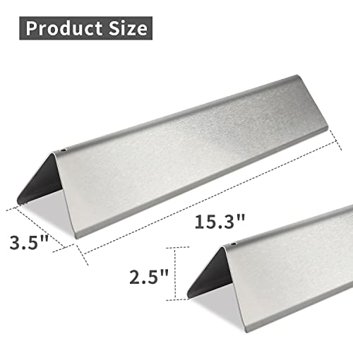 BTCDR 3 Pack Spirit Grill Replacement Parts for Weber Spirit 15.3 Inch 7635 Flavorizer Bars and 69785 Burner Weber Spirit I & II 200 with Front Control, Spirit E210, E220, S210, S220