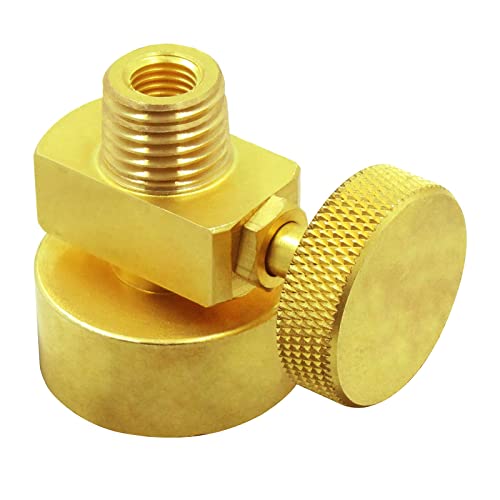 MCAMPAS Disposable Adjustable Pressure Propane Gas Regulator Valve,1LB Tank Connection Needle Valve x 1/4" NPT Male (Tapped M8 Female) Adapter Fitting