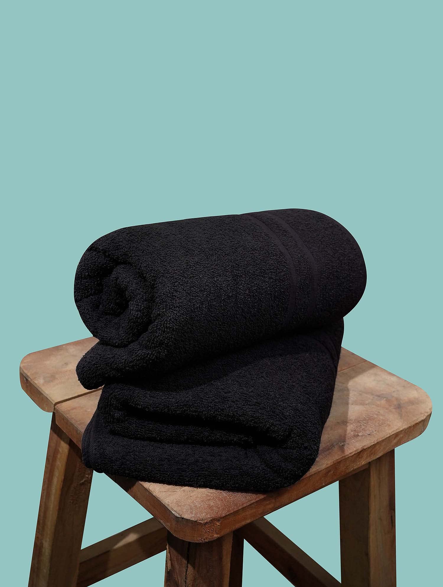 Pristine Linen 100% Cotton Bath Towels Black 22x44 Premium Towels for Bathroom
