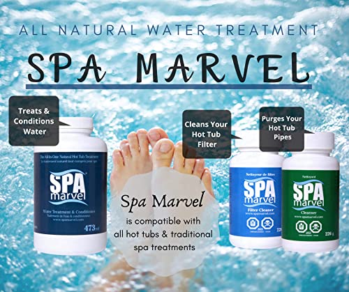 Macke Pool & Patio Spa Marvel Treatment and Conditioner, Spa Marvel Cleanser, Spa Marvel Filter Cleaner natural solution hot tub water care system moisturizer cleaner and Absorbent Sponge