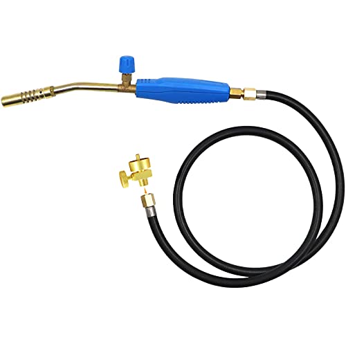 MCAMPAS Disposable Adjustable Pressure Propane Gas Regulator Valve,1LB Tank Connection Needle Valve x 1/4" NPT Male (Tapped M8 Female) Adapter Fitting
