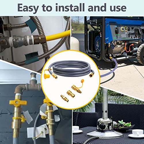 12FT Natural Gas Conversion Kit,52066 Gas Conversion Kit,65,000 BTU Natural Gas Hose and Regulator Compatible with Grill Kitchen Auxiliary Gas Grill