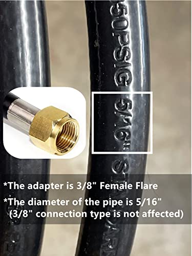 DOZYANT 18 Feet Propane Hose Extension with 3/8" Female Flare on Both Ends, Flexible Propane Gas Line Pipe for RV, BBQ Grill, Propane Tank, Heater and More