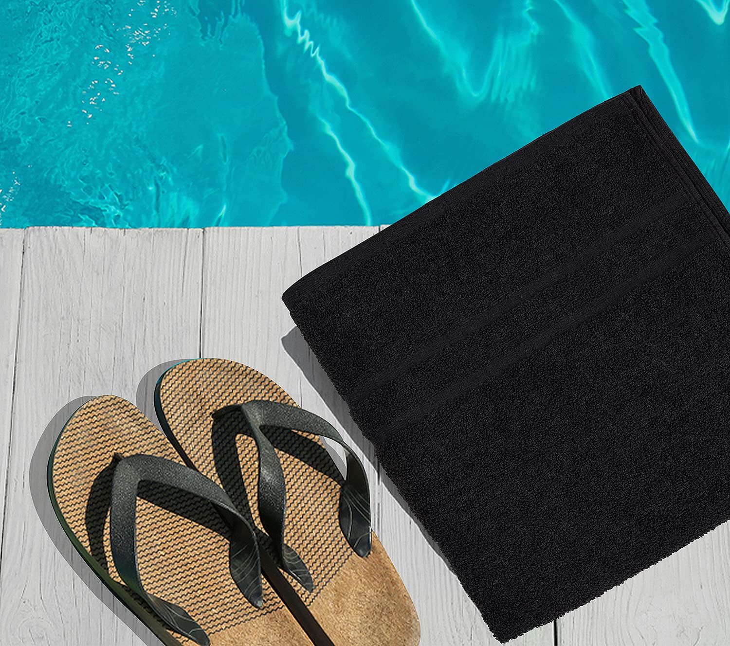 Pristine Linen 100% Cotton Bath Towels Black 22x44 Premium Towels for Bathroom