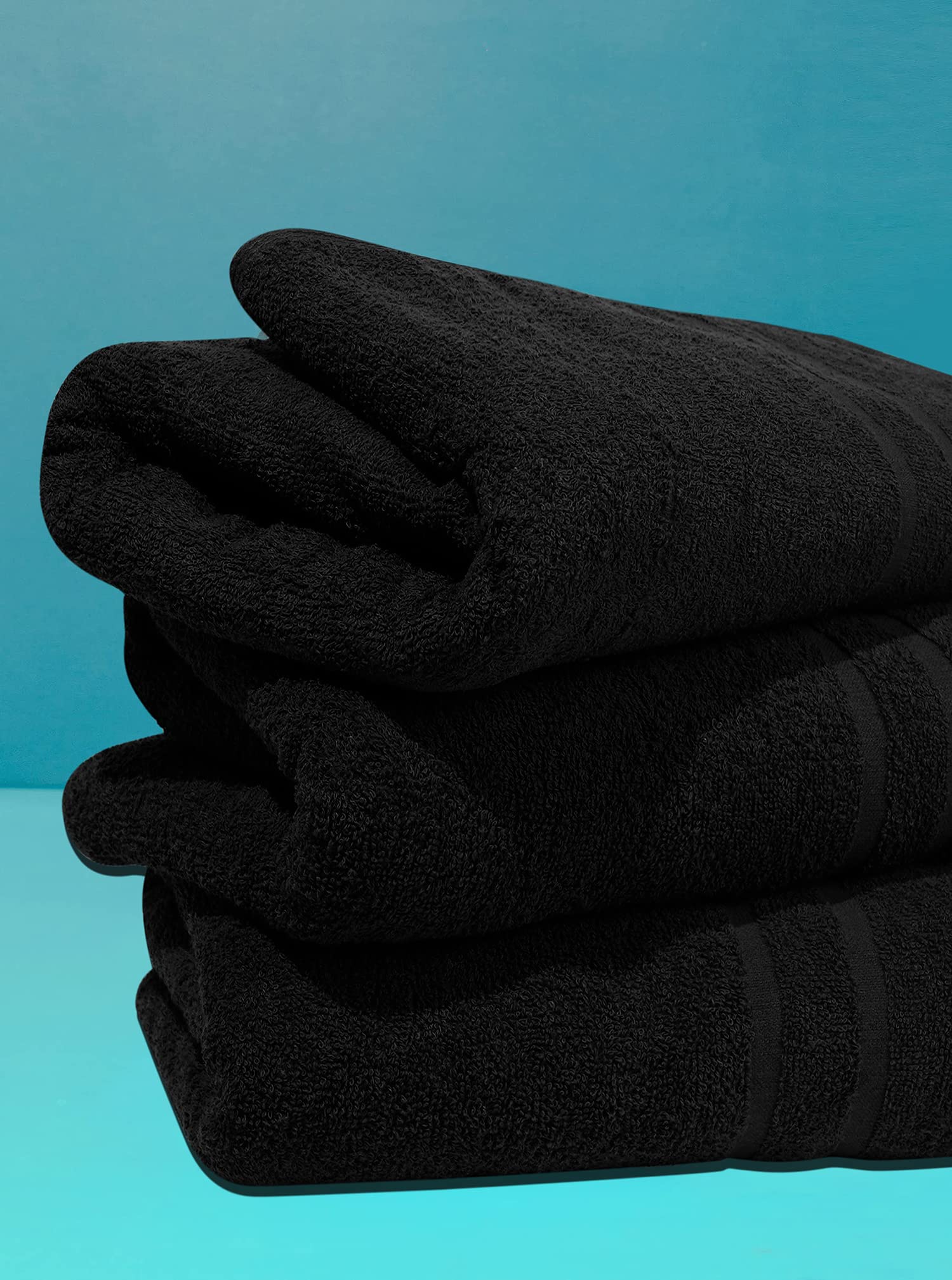 Pristine Linen 100% Cotton Bath Towels Black 22x44 Premium Towels for Bathroom