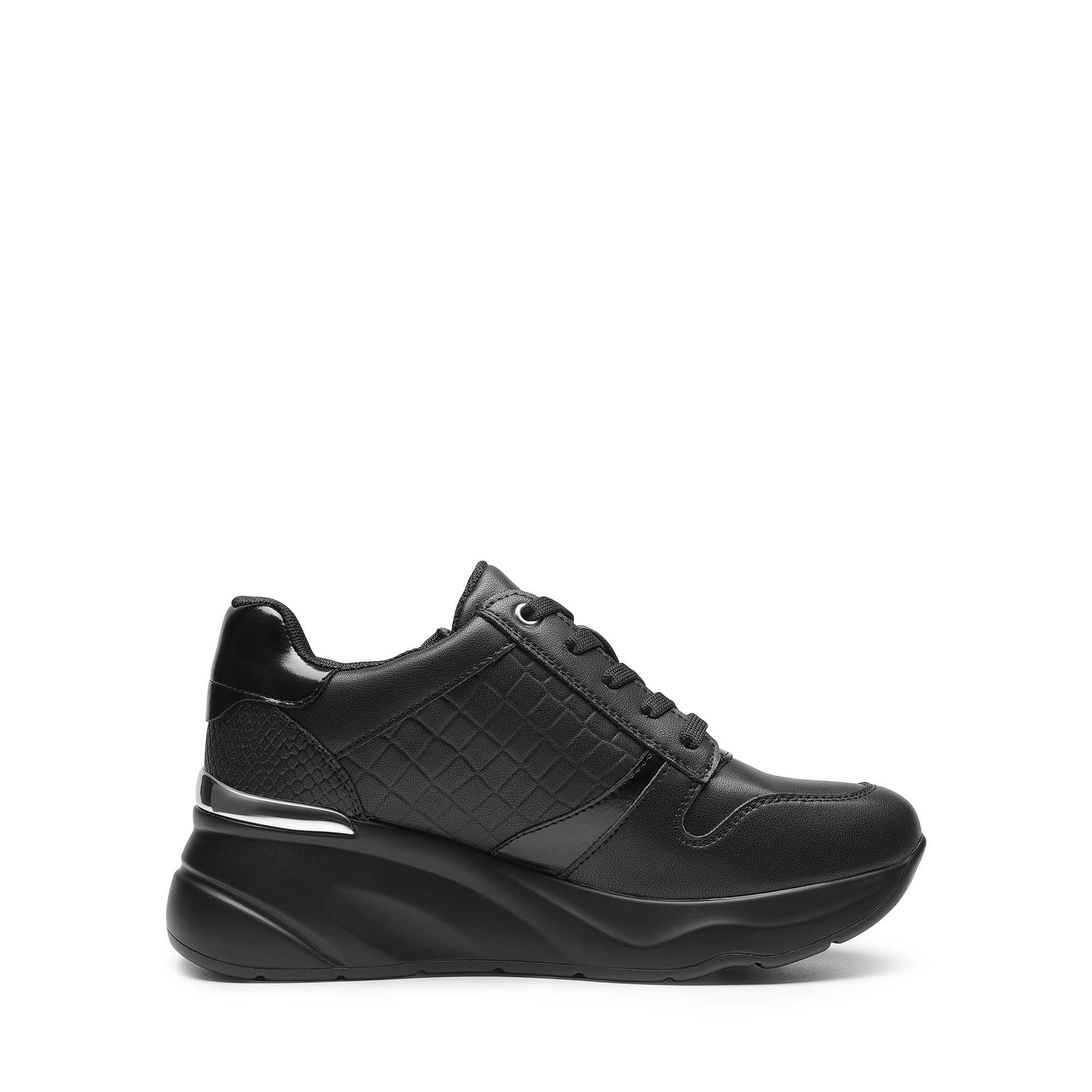 DREAM PAIRS Women Wedge Sneakers Ladies High Heeld Platform Fashion Sneaker Shoes All Black Size 7.5 SDFN2374W