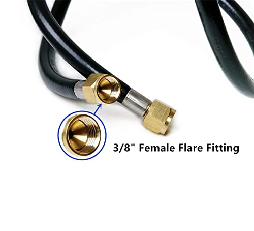 DOZYANT 18 Feet Propane Hose Extension with 3/8" Female Flare on Both Ends, Flexible Propane Gas Line Pipe for RV, BBQ Grill, Propane Tank, Heater and More