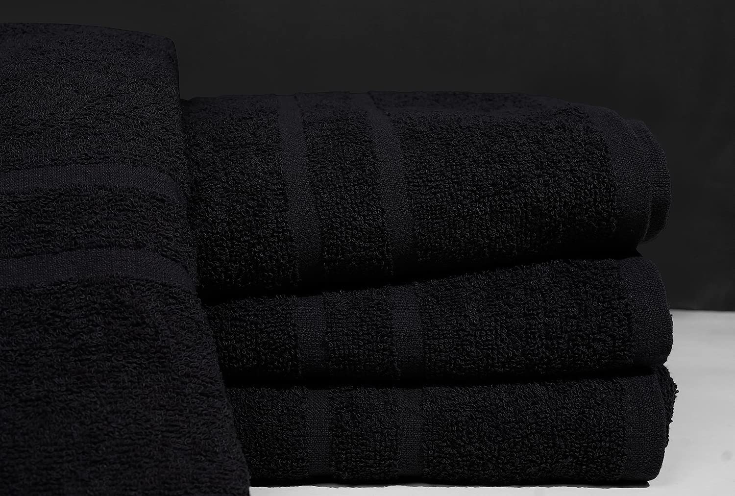Pristine Linen 100% Cotton Bath Towels Black 22x44 Premium Towels for Bathroom