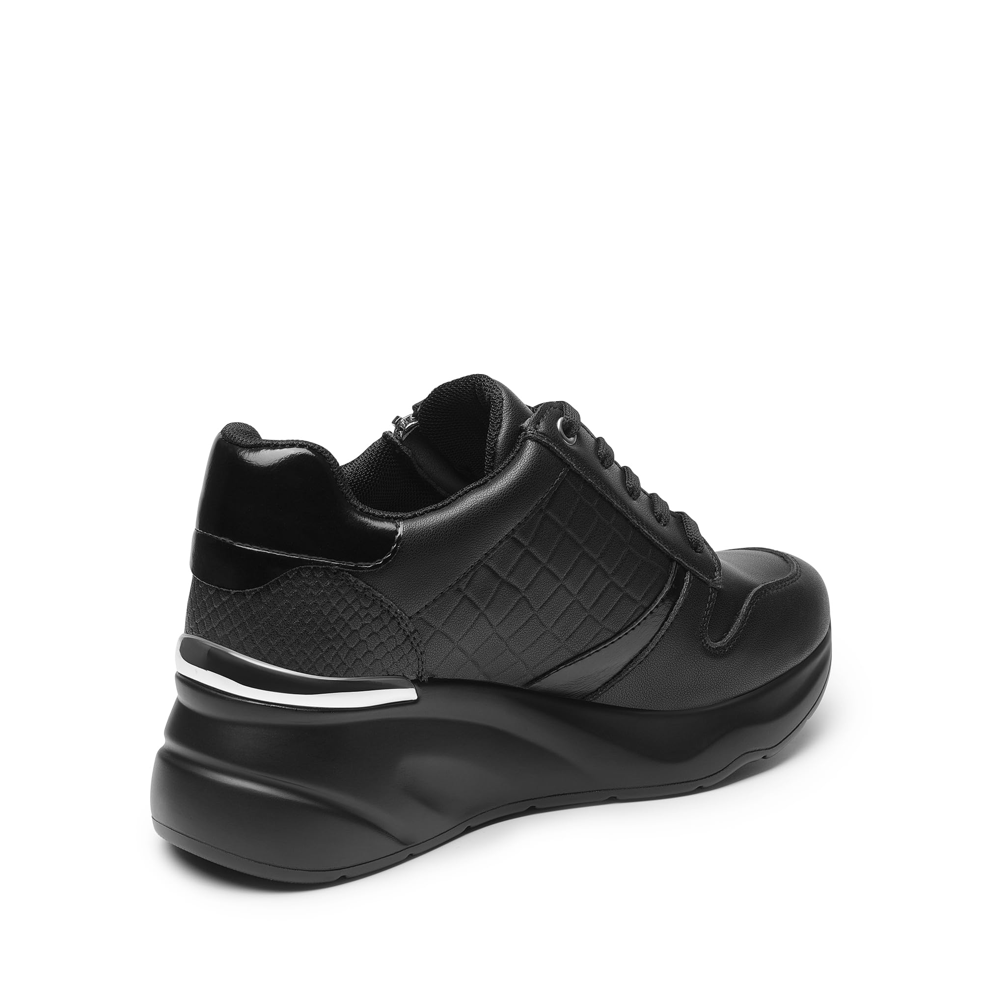 DREAM PAIRS Women Wedge Sneakers Ladies High Heeld Platform Fashion Sneaker Shoes All Black Size 7.5 SDFN2374W