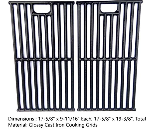 Porcelain Cast Iron Grates for Dyna-glo DGB730SNB-D, DGB730SNB, M365GMDG14-D, M365GMDG14, 314076 Gas Grill Models, Set of 2