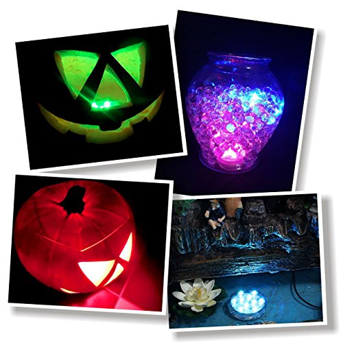 Durawell Color Changing Submersible LED Lights, 13 Colors 4 Modes Battery Powered Underwater LED Lights for Pools Ponds (4 Packs)