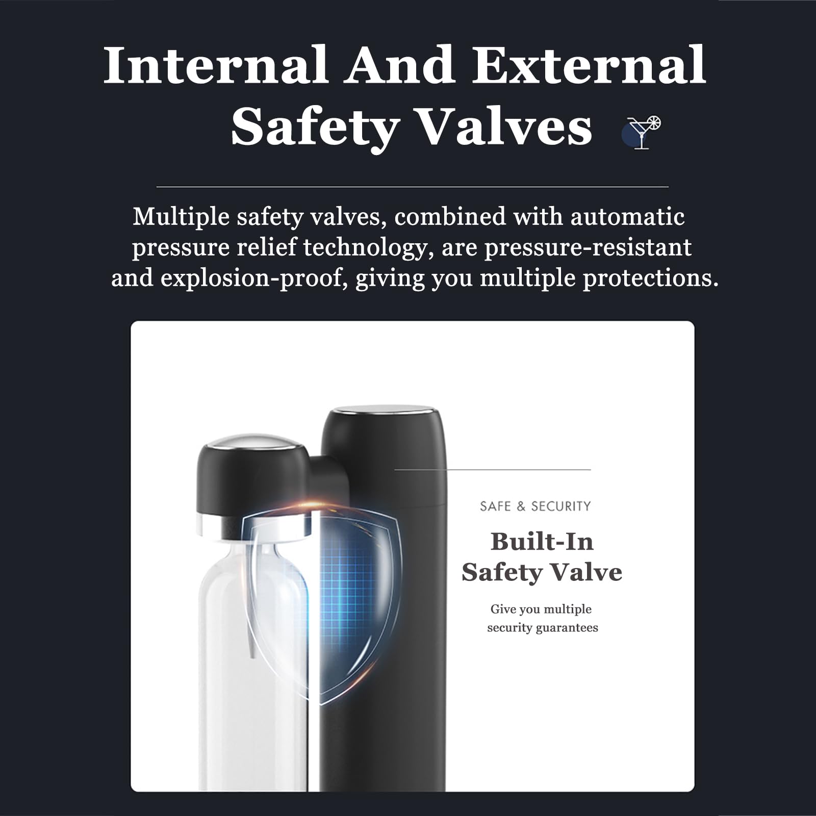 Soda Streaming Machine,sparkling Water Maker with 1L Water Bottle, 2 Seconds To Make, ABS Environmentally Friendly Material | Automatic Deflation, for Home, Food Store, Restaurant
