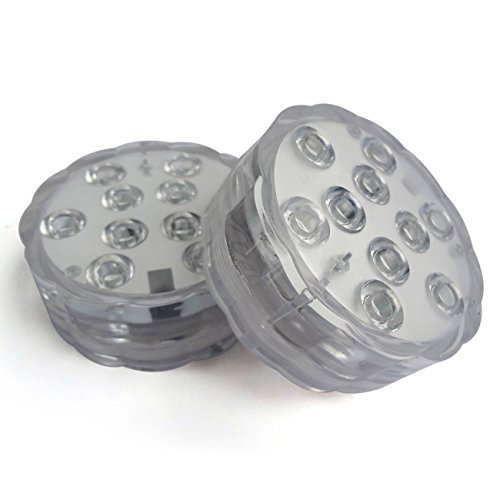 Durawell Color Changing Submersible LED Lights, 13 Colors 4 Modes Battery Powered Underwater LED Lights for Pools Ponds (4 Packs)