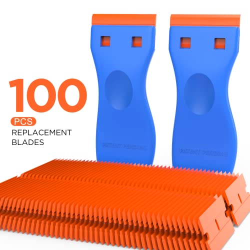 HELEMAN BBQ Grill Scraper Gifts for Men and 2 Pack Plastic Razor Blade Scraper Tool