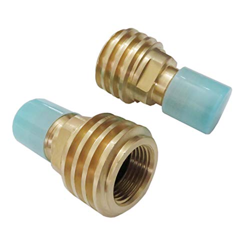 Propane Tank Adapter Converts POL LP Tank Service Valve to QCC1/Type1 Hose or Regualtor - Old to New Outlet Brass Refill Adapter (Pack 2)