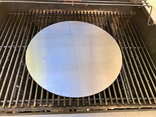 KettlePizza 15” Pizza & Grilling Steel - Heavy Gauge, Stainless Steel, Made in USA. Pizza Stone Alternative, Griddle for Grills