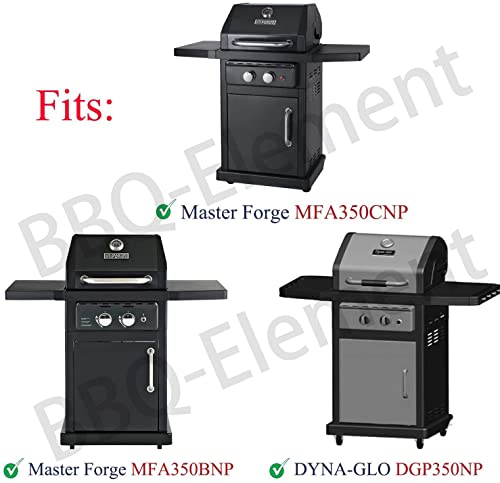 Criditpid Grill Replacement Parts for Master Forge MFA350CNP, MFA350BNP, Porcelain Steel Heat Plate Shield Burner Cover, Stainless Burner Tube Replacement for Dyna-Glo DGP350NP, 101-03005.