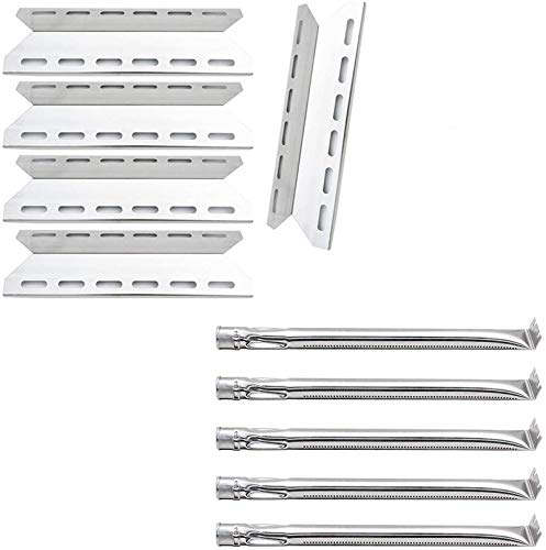 Grill Replacement Parts for Charmglow 720-0234 720-0289, Nexgrill 720-0033 720-0234 720-0289, Kirkland 720-0025 Gas Grills, Heat Plate Flame Tamer, Burner Tube Replacement for Charmglow 5 Burner Grill