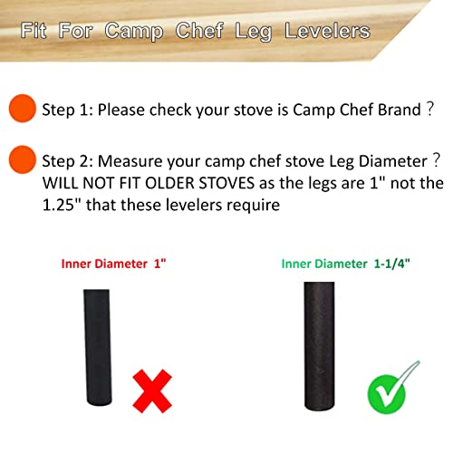 4-Pack Leg Levelers Replacement Parts for for Camp Chef Stoves