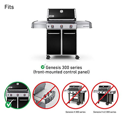 Hongso 65505 7622 Porcelain-Coated Steel Heat Deflector Replacement for Weber Genesis 300 Series E/S-310 E/S-320 E/S-330 with Front-Mounted Control 13 1/4" Flavorizer Bar Heat Shield Plate 62756