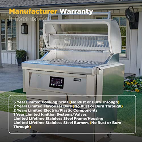 Coyote 36 Inch Freestanding Pellet Grill on Cart, Stainless Steel, Intuitive Digital Touch Control - C1P36-FS