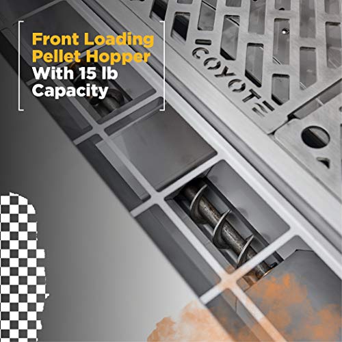 Coyote 36 Inch Freestanding Pellet Grill on Cart, Stainless Steel, Intuitive Digital Touch Control - C1P36-FS