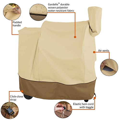 Classic Accessories Veranda Water-Resistant 41 Inch Traeger Pellet BBQ Grill with Exhaust Arm Cover